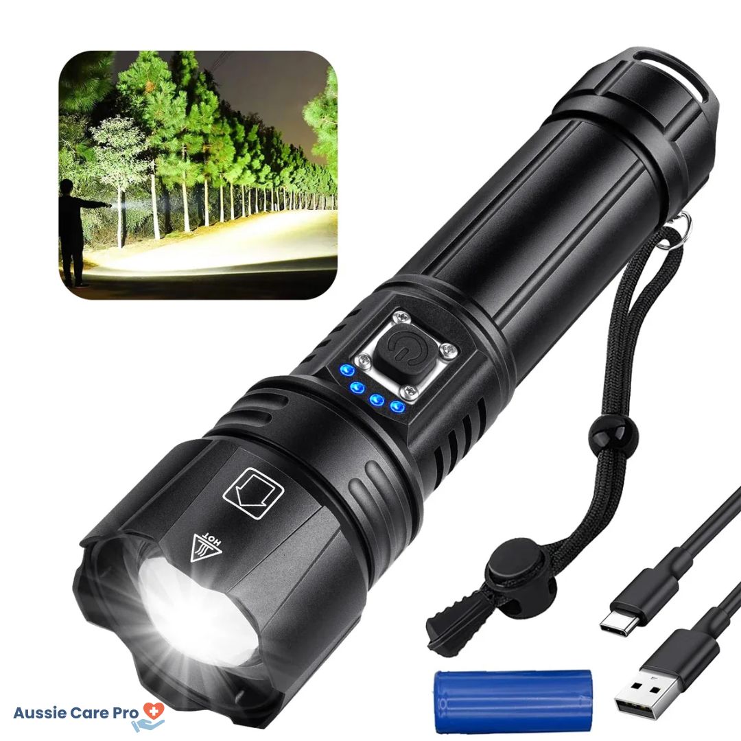 Rechargeable LED Flashlight 990000 Lumens – Waterproof High Power Torch ...