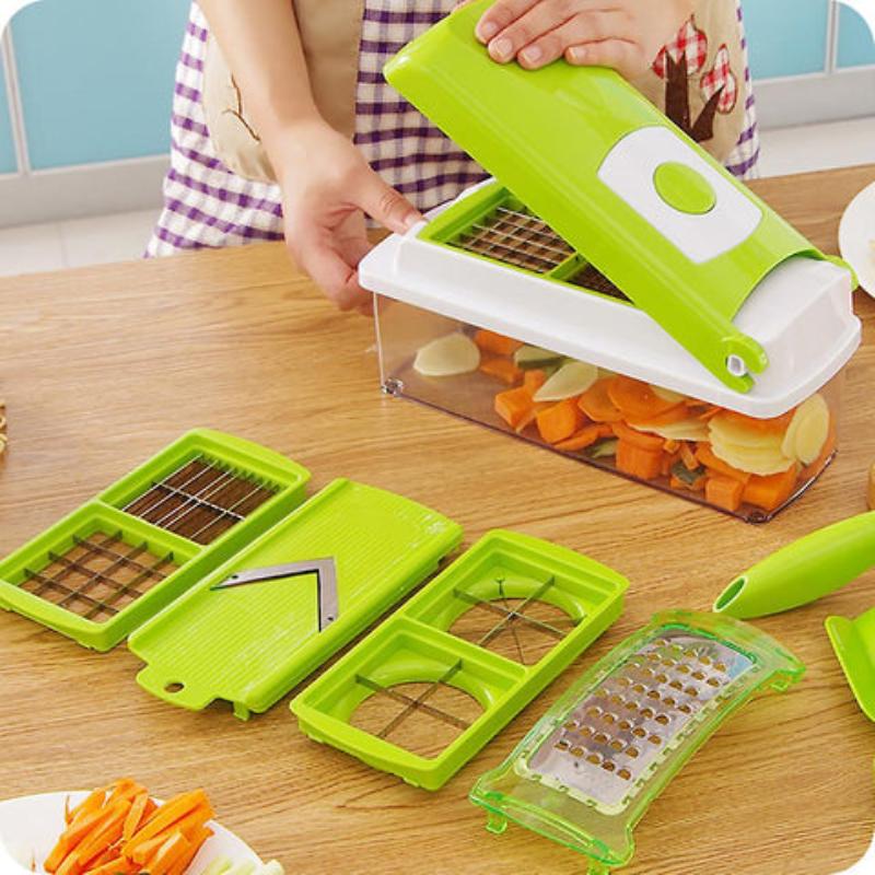 KitchenMaster 12-in-1 Multifunction Vegetable Chopper & Slicer – Safe ...