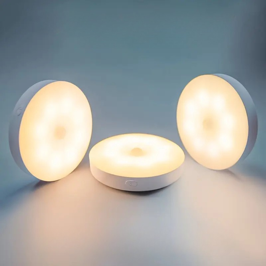 3-Pack LED Motion Sensor Night Lights – Rechargeable, Dimmable, Wirele ...