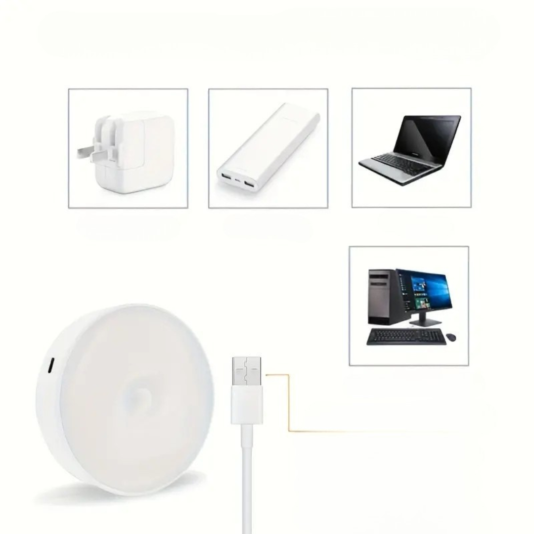 3-Pack LED Motion Sensor Night Lights – Rechargeable, Dimmable, Wirele ...