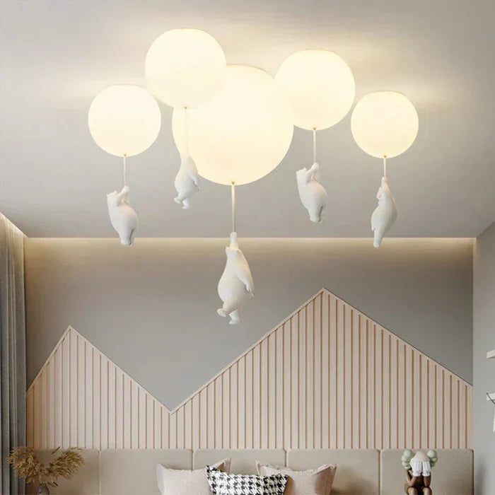 CloudBear Kids Ceiling Light – Bear & Balloon LED Pendant Lamp for Nur ...