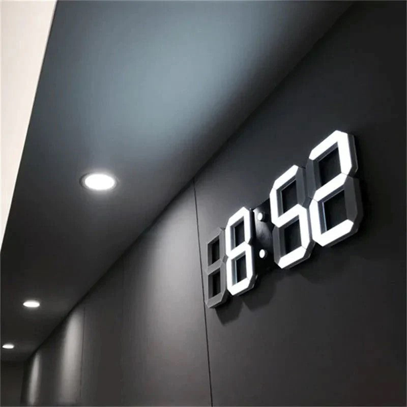 PixelTime Clock – Modern 3D LED Digital Wall Clock with Temperature, D ...