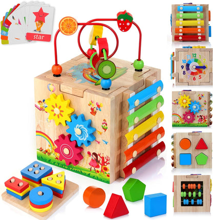 EduCube 8-in-1 – Montessori Wooden Learning Toy for Toddlers (18+ Mont ...