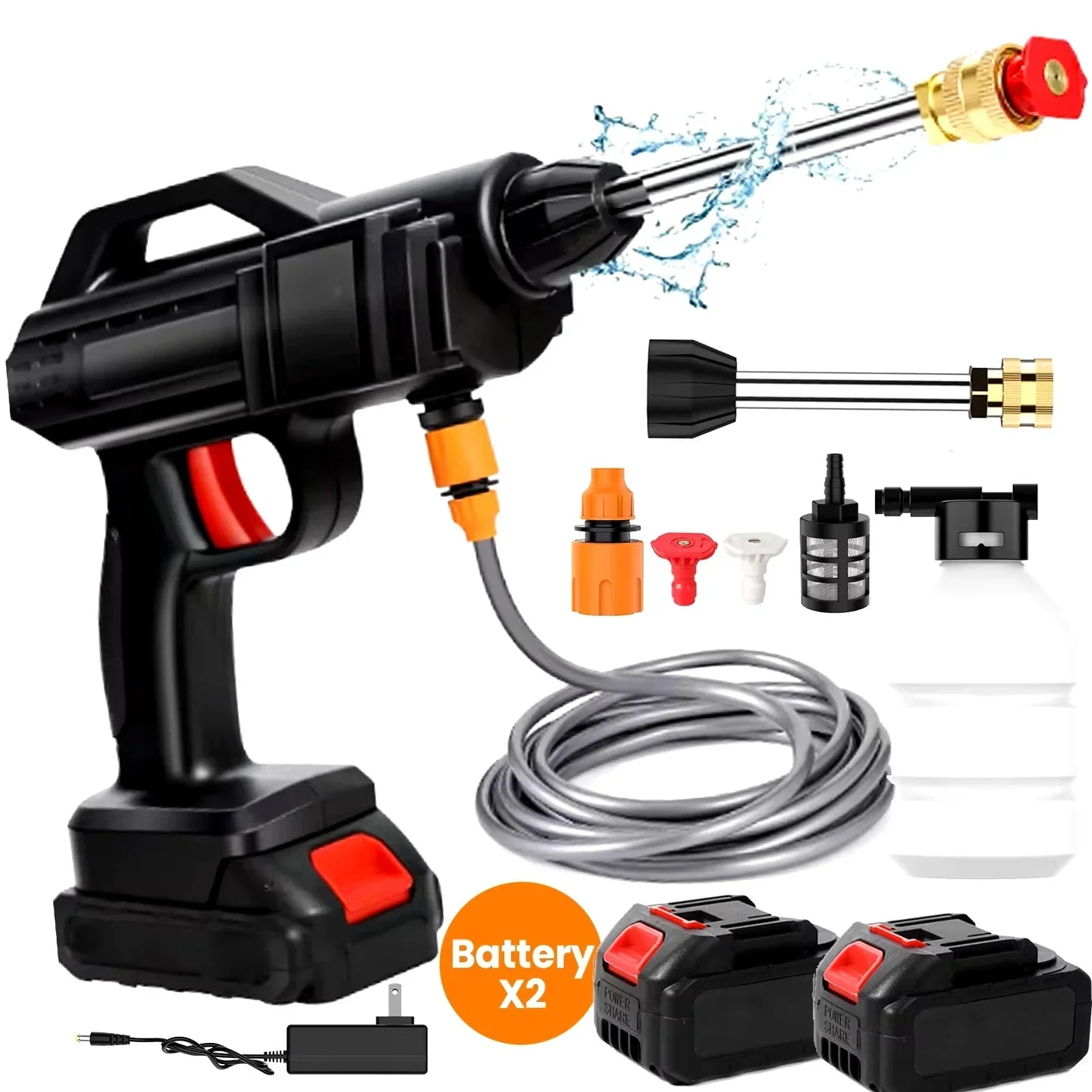 Cordless High Pressure Washer – Portable Jet Cleaner with Lithium Batt ...