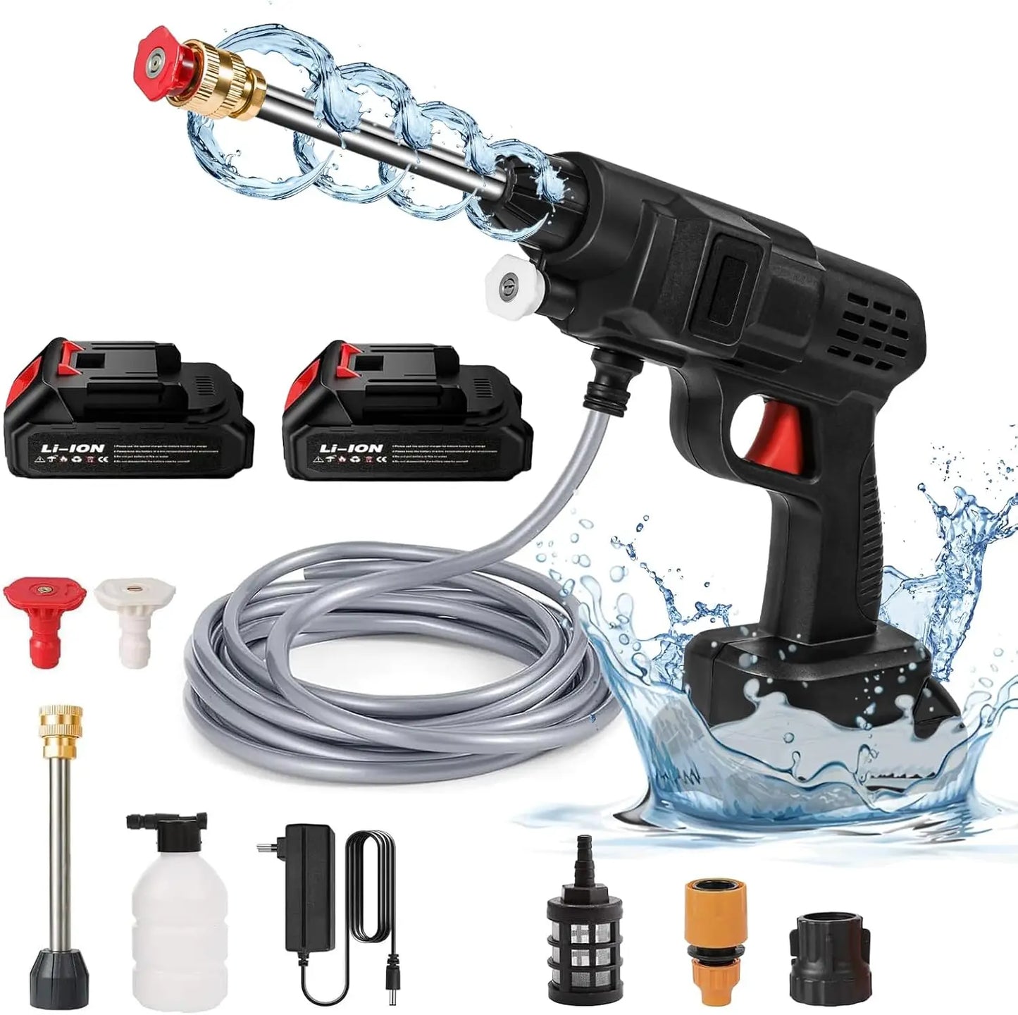 Cordless High Pressure Washer – Portable Jet Cleaner with Lithium Batt ...