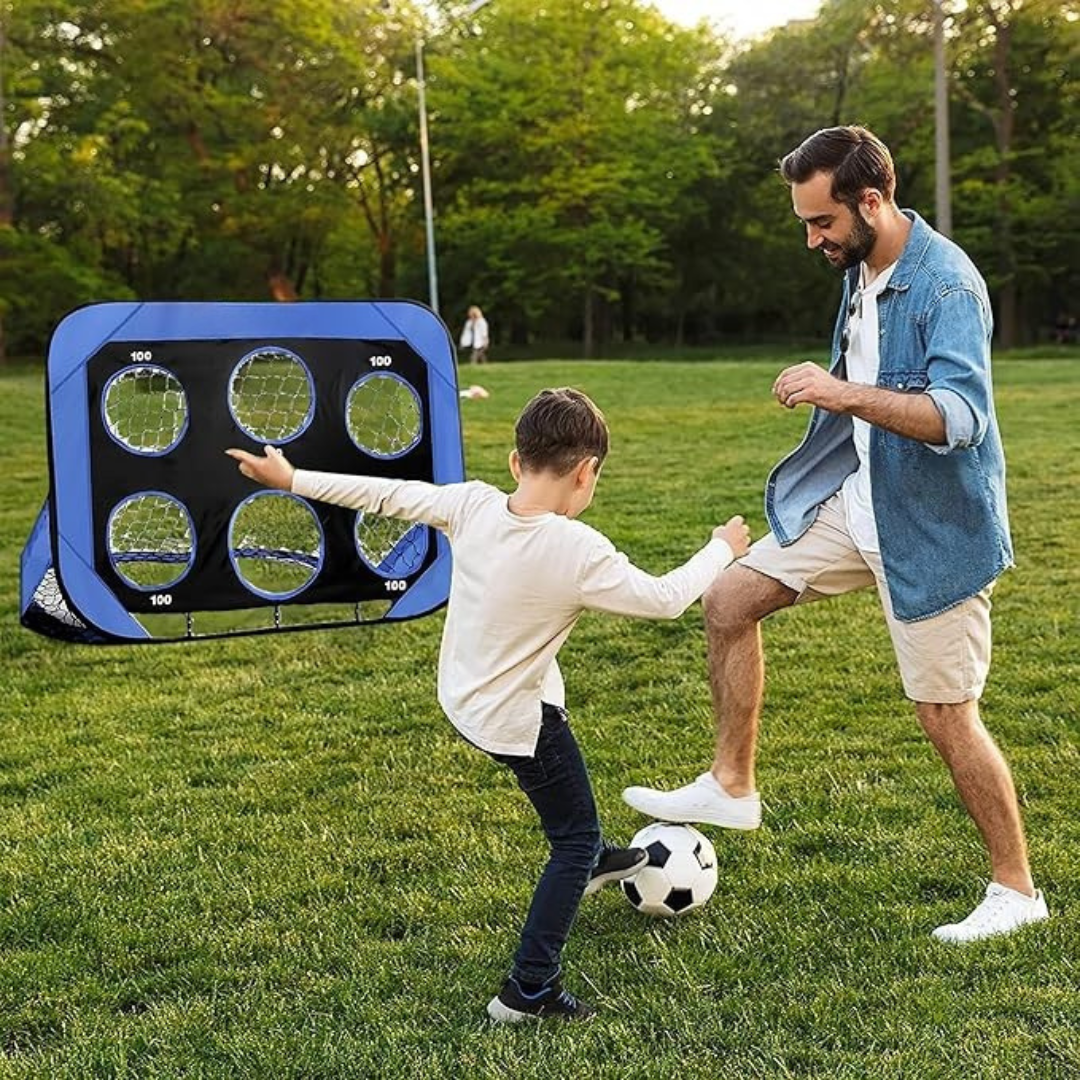 PlayMax Foldable Football Goal – Kids 4-in-1 Portable Soccer Net for T ...