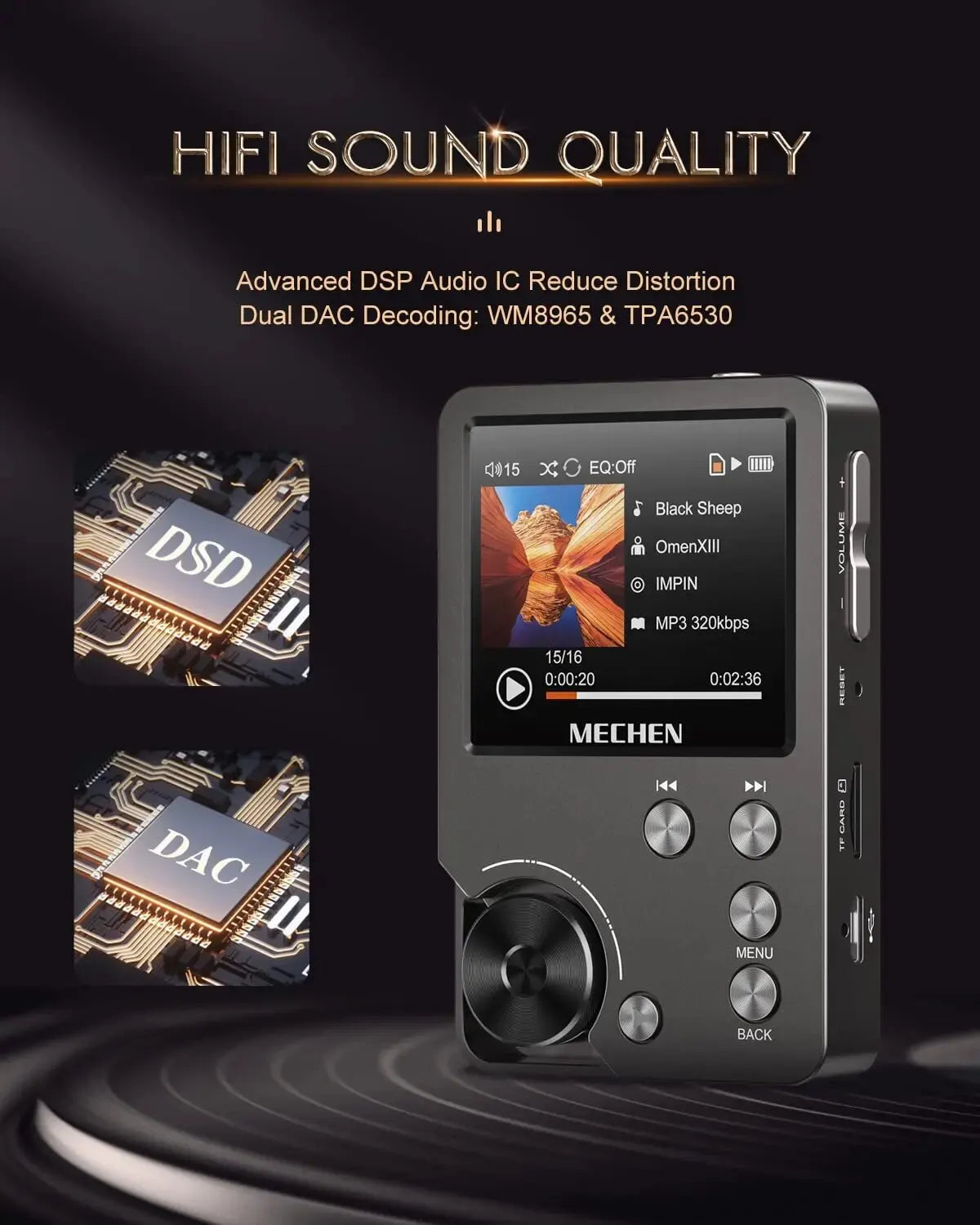 HiFi MP3 Player MECHEN-M30 – Premium Lossless Audio with 64GB Memory C ...
