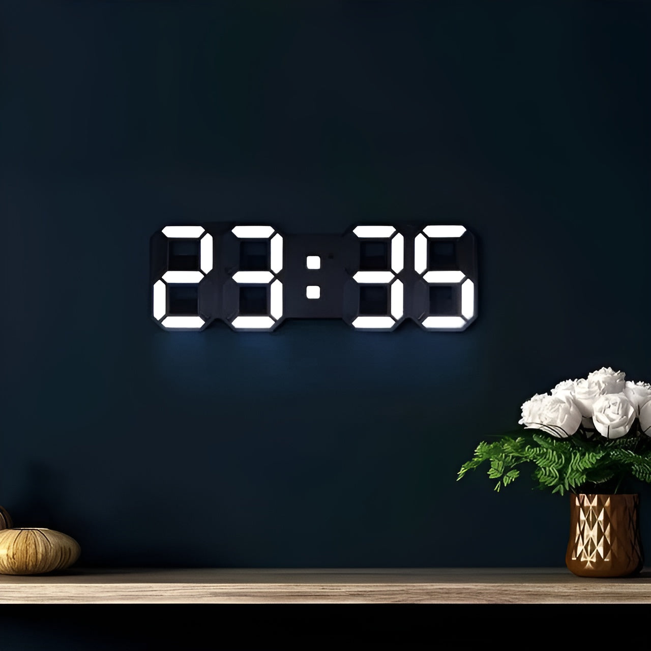 PixelTime Clock – Modern 3D LED Digital Wall Clock with Temperature, D ...