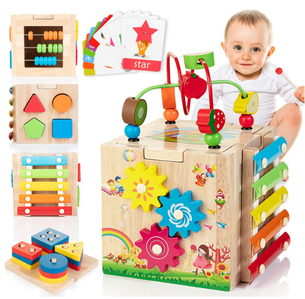 EduCube 8-in-1 – Montessori Wooden Learning Toy for Toddlers (18+ Mont ...