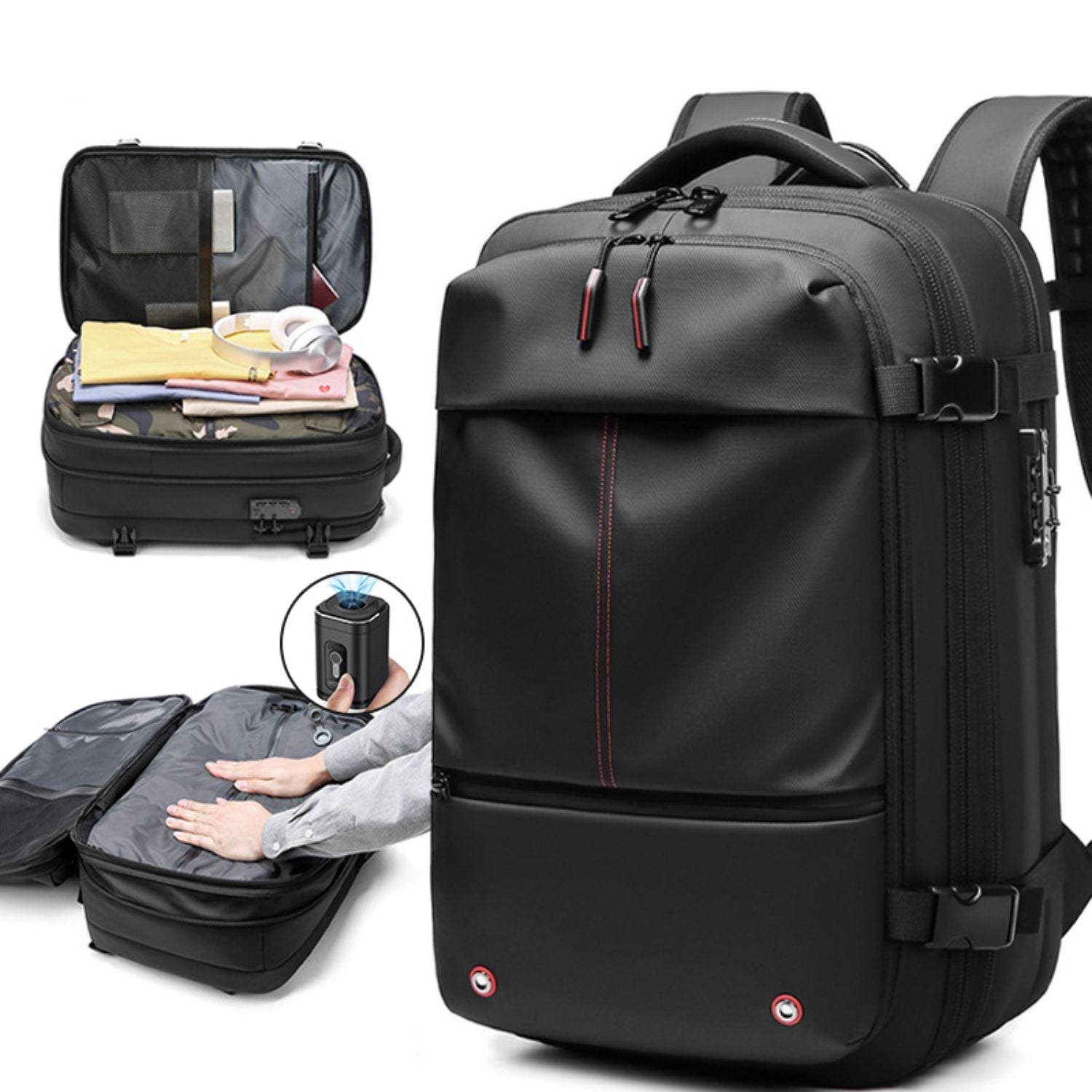 VacuPro Compression Travel Backpack – Cabin-Sized Vacuum Pack Bag with ...