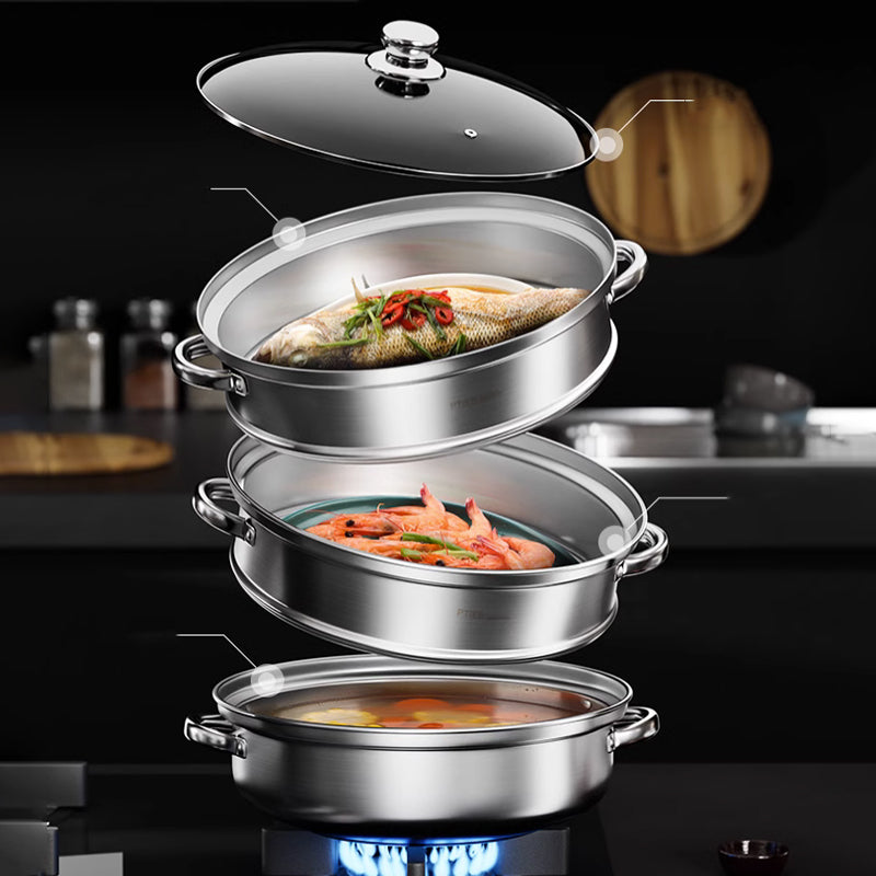 NutriSteam 3-Tier Stainless Steel Steamer – Healthy Meal Prep Made Easy ...